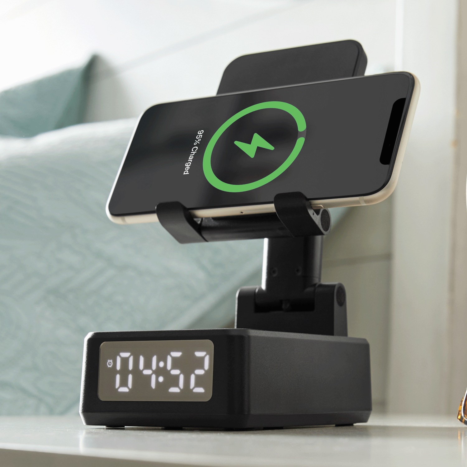 Speaker/Clock Phone Holder with Wireless Charging | Seventh Avenue