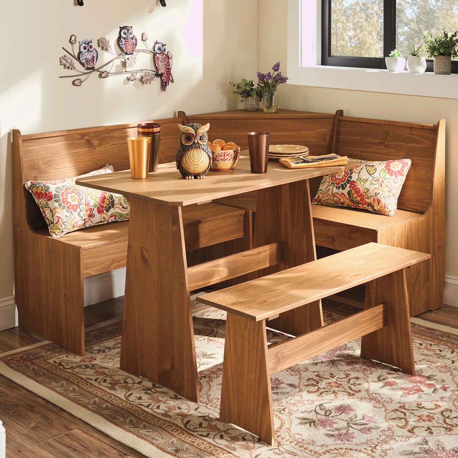 Essen Pine Dining Nook with Bench | Seventh Avenue