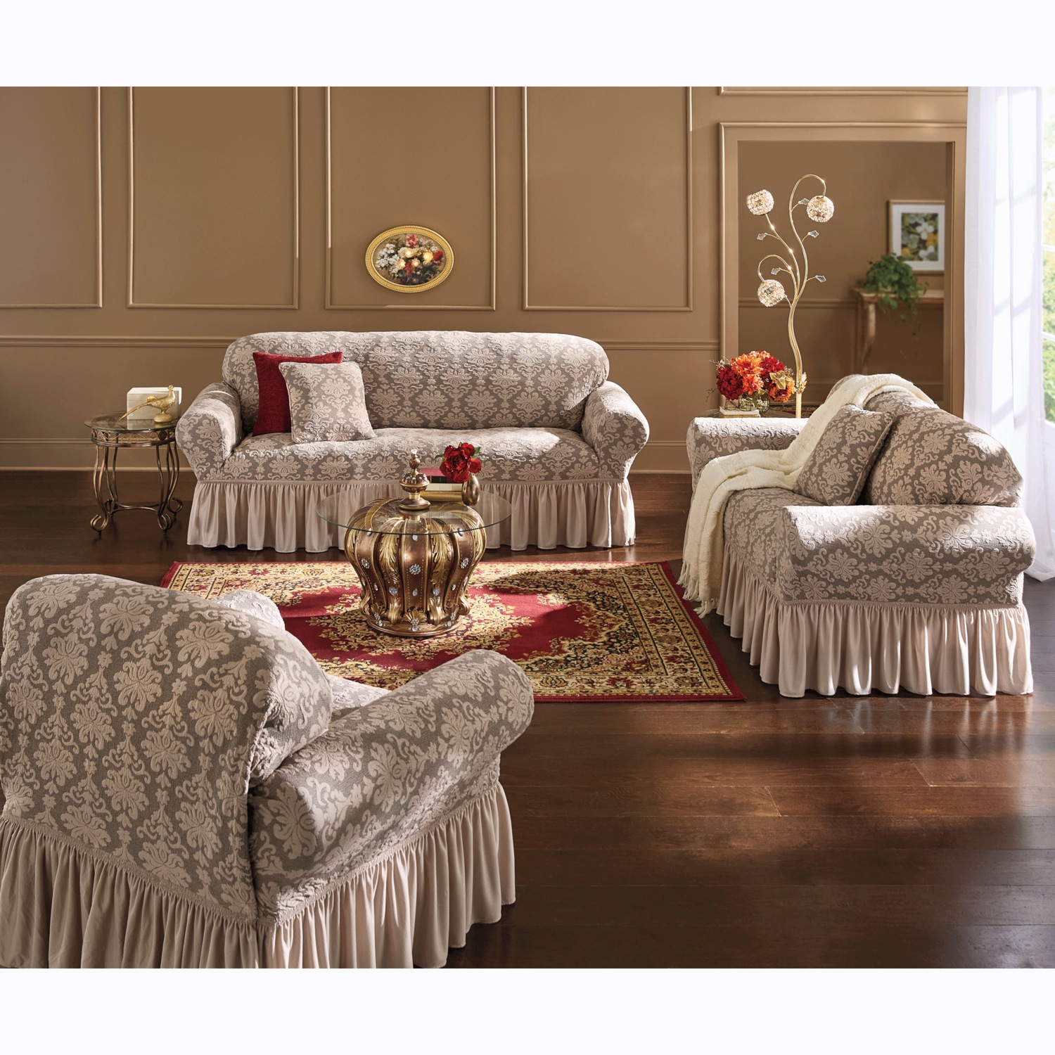 Damask Stretch Slipcover | Seventh Avenue