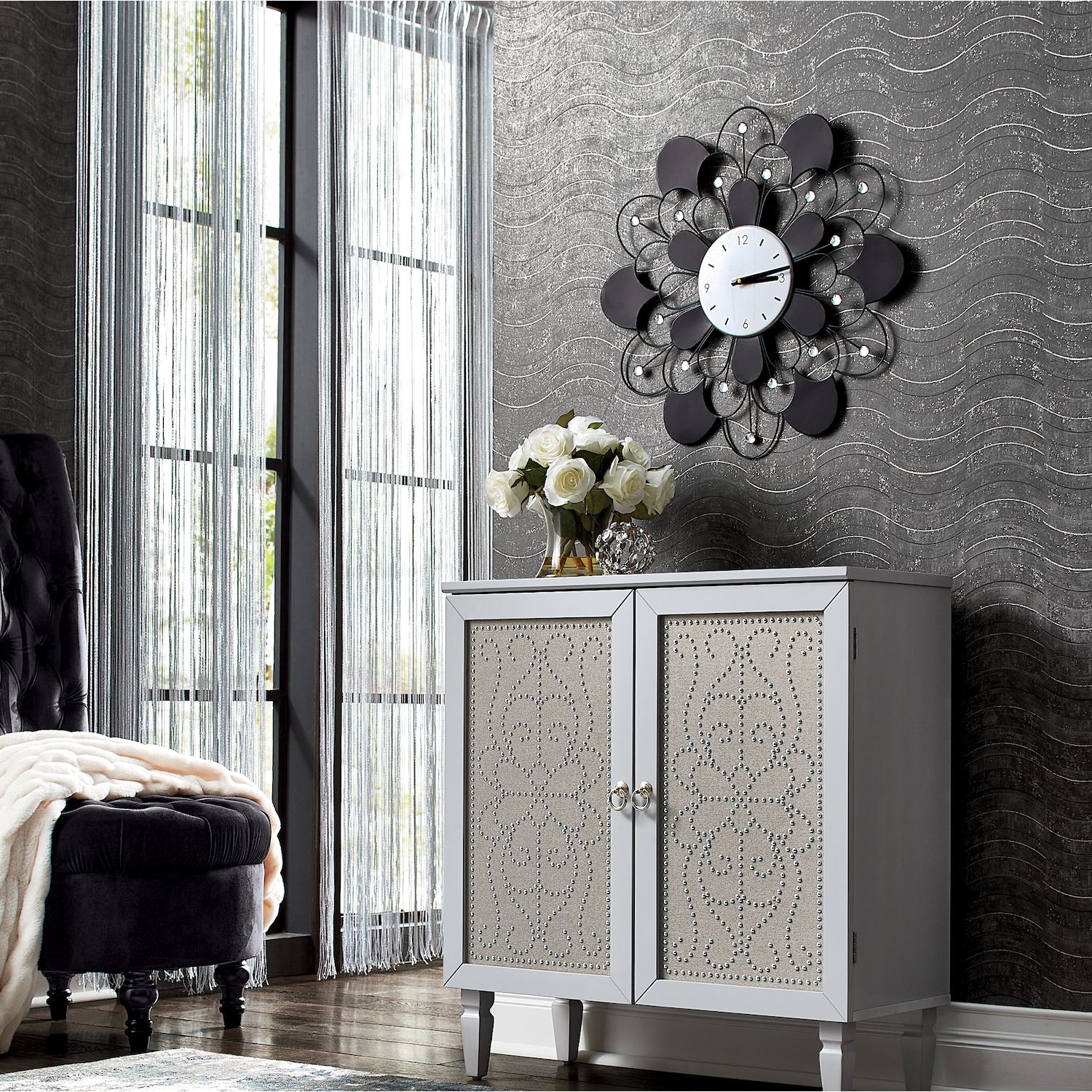 Floral Gem Wall Clock | Seventh Avenue