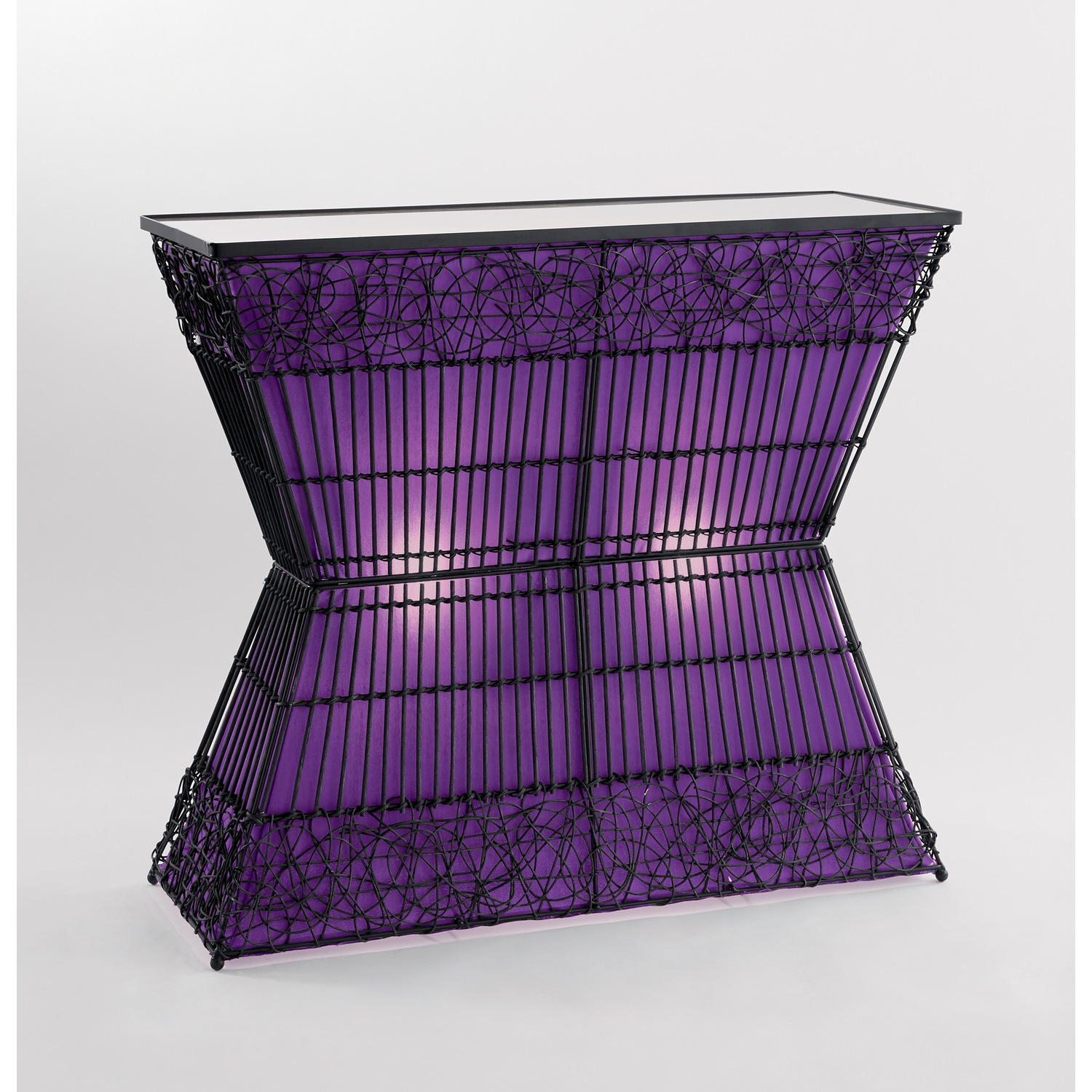 Zain Lighted Rattan Console Table | Seventh Avenue