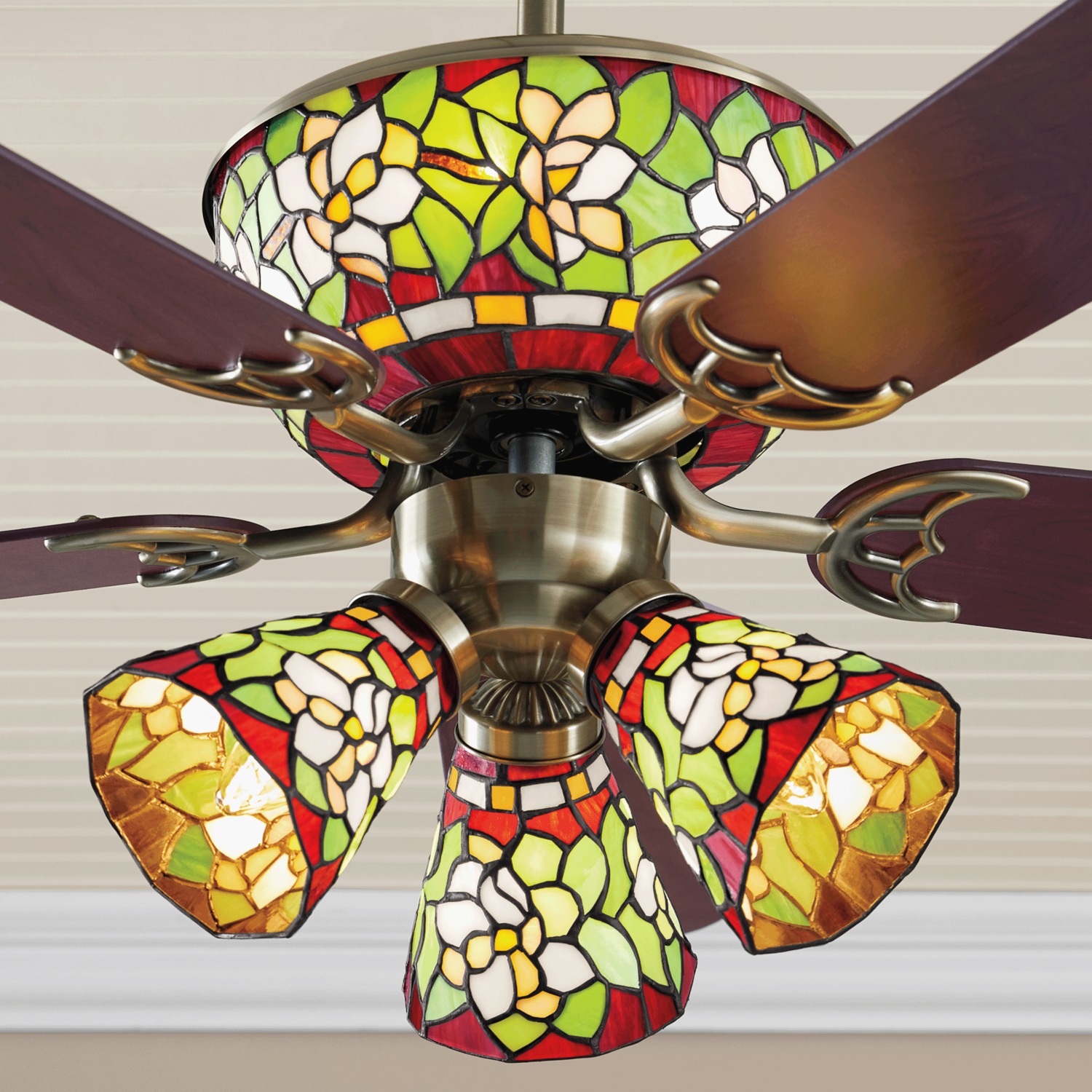 Stained Glass Magnolia Ceiling Fan | Seventh Avenue