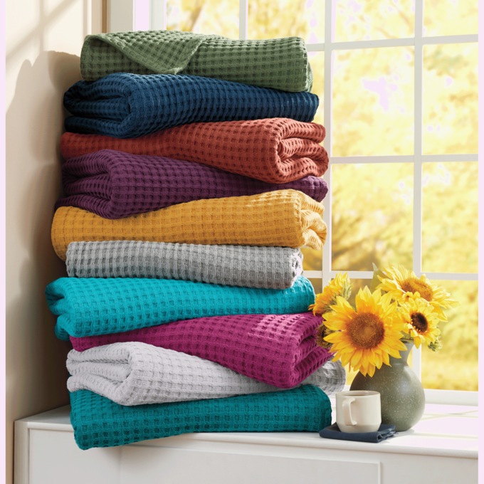 Color Connection Cotton Waffle Weave Blanket | Seventh Avenue