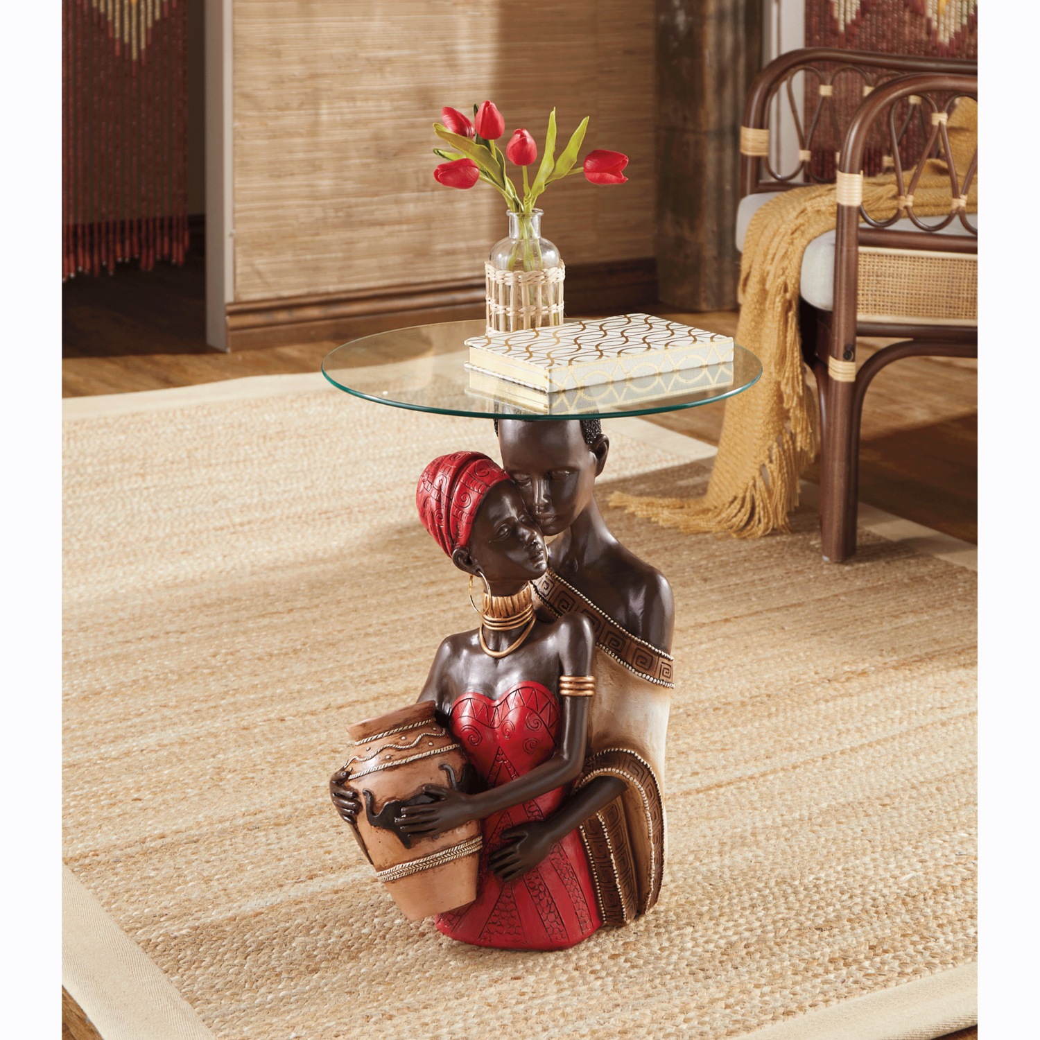 African Couple Accent Table | Seventh Avenue