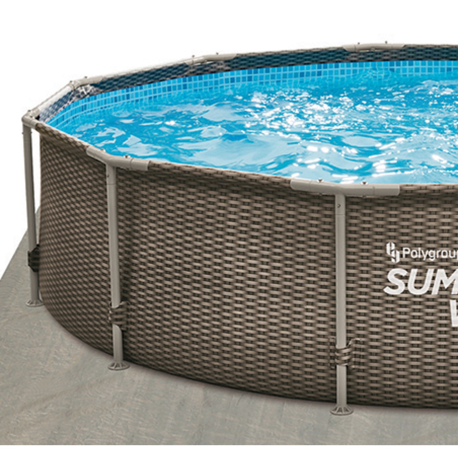 Summer Waves 12' Dark Double Rattan Active Frame Pool | Seventh Avenue