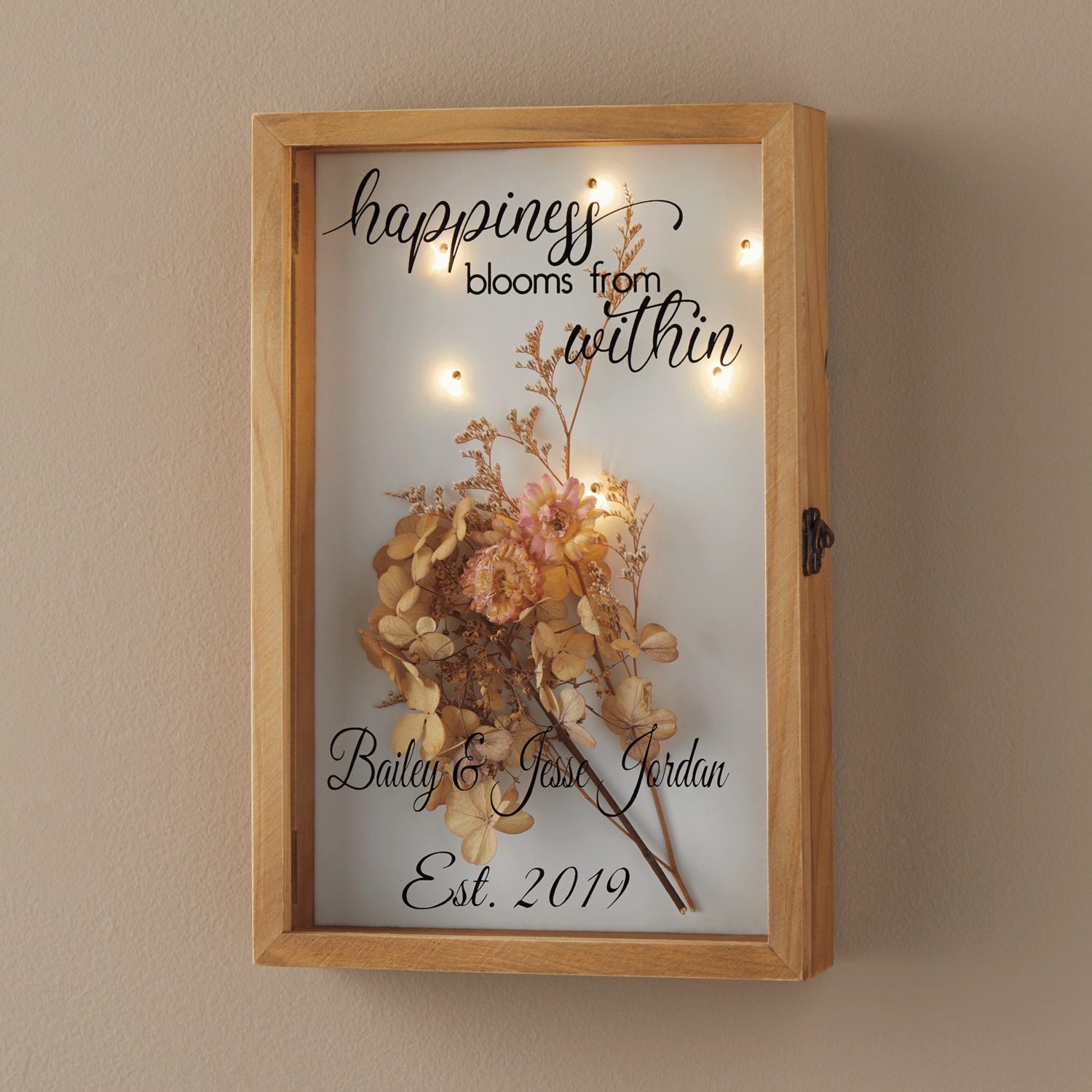 Happiness Blooms Lit Shadow Box | Seventh Avenue