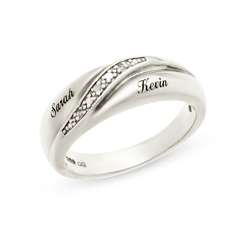 Personalized Unisex Diamond Name Wedding Band | Seventh Avenue