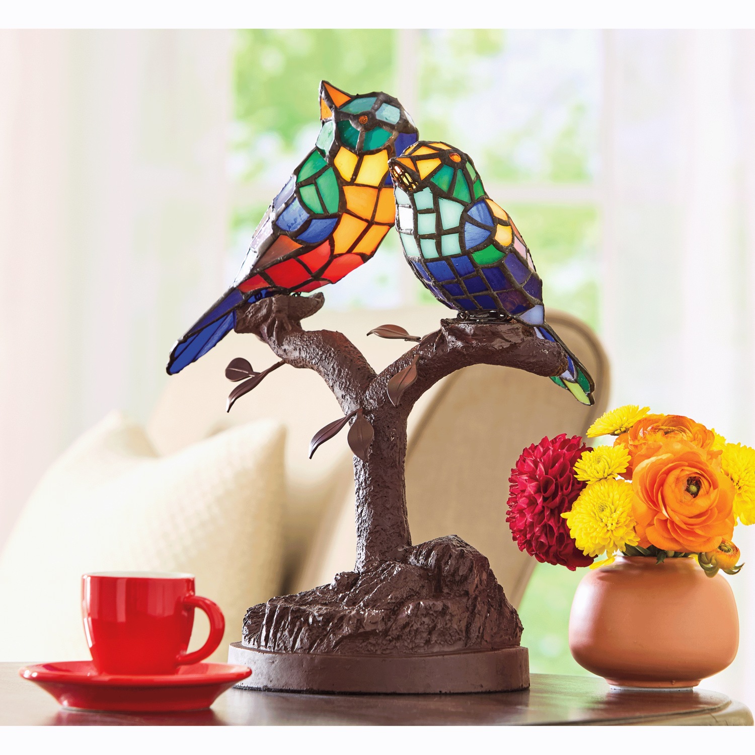 Stained Glass Figural Bird Lamp | Seventh Avenue