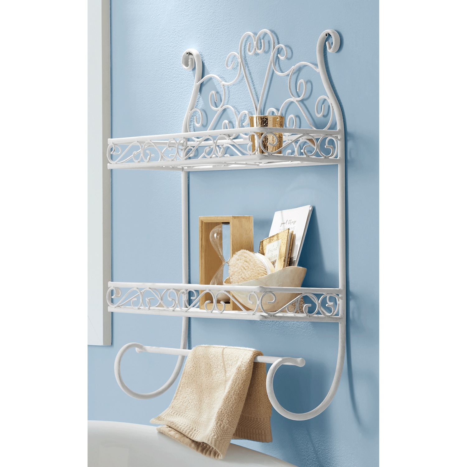 Garden Gate Scroll Storage Shelf | Seventh Avenue