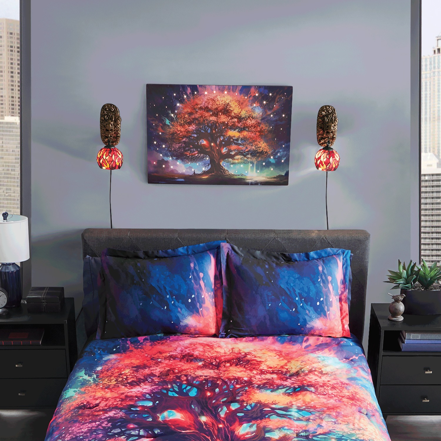 Galactic Tree Lit Canvas | Seventh Avenue
