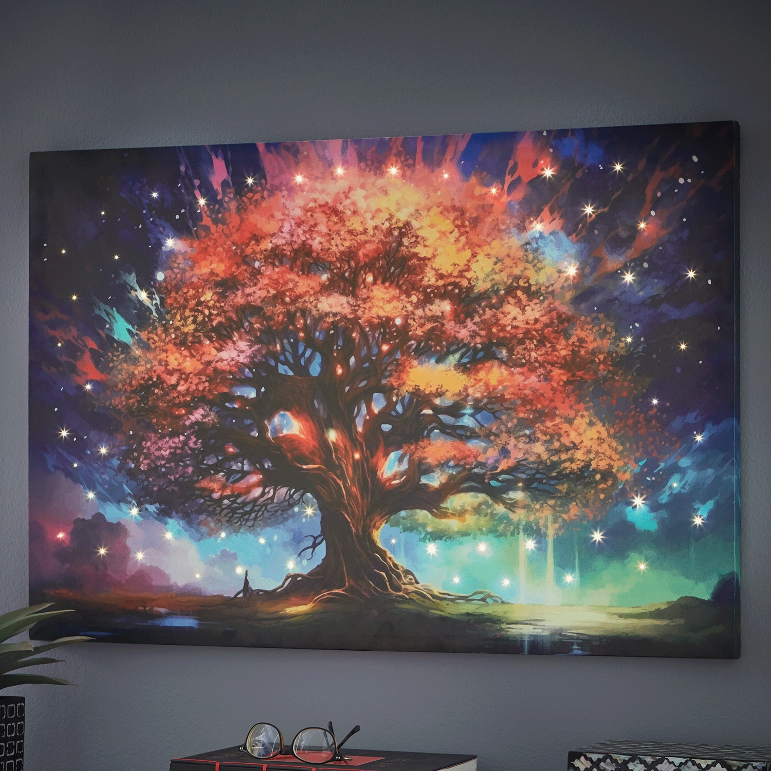 Galactic Tree Lit Canvas | Seventh Avenue