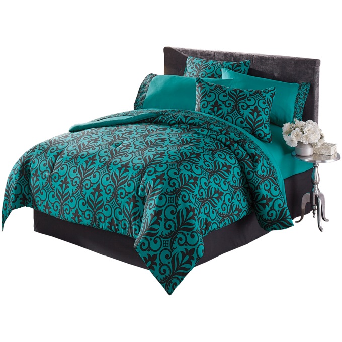 Color Connection Damask Microfiber Sheet Set | Seventh Avenue