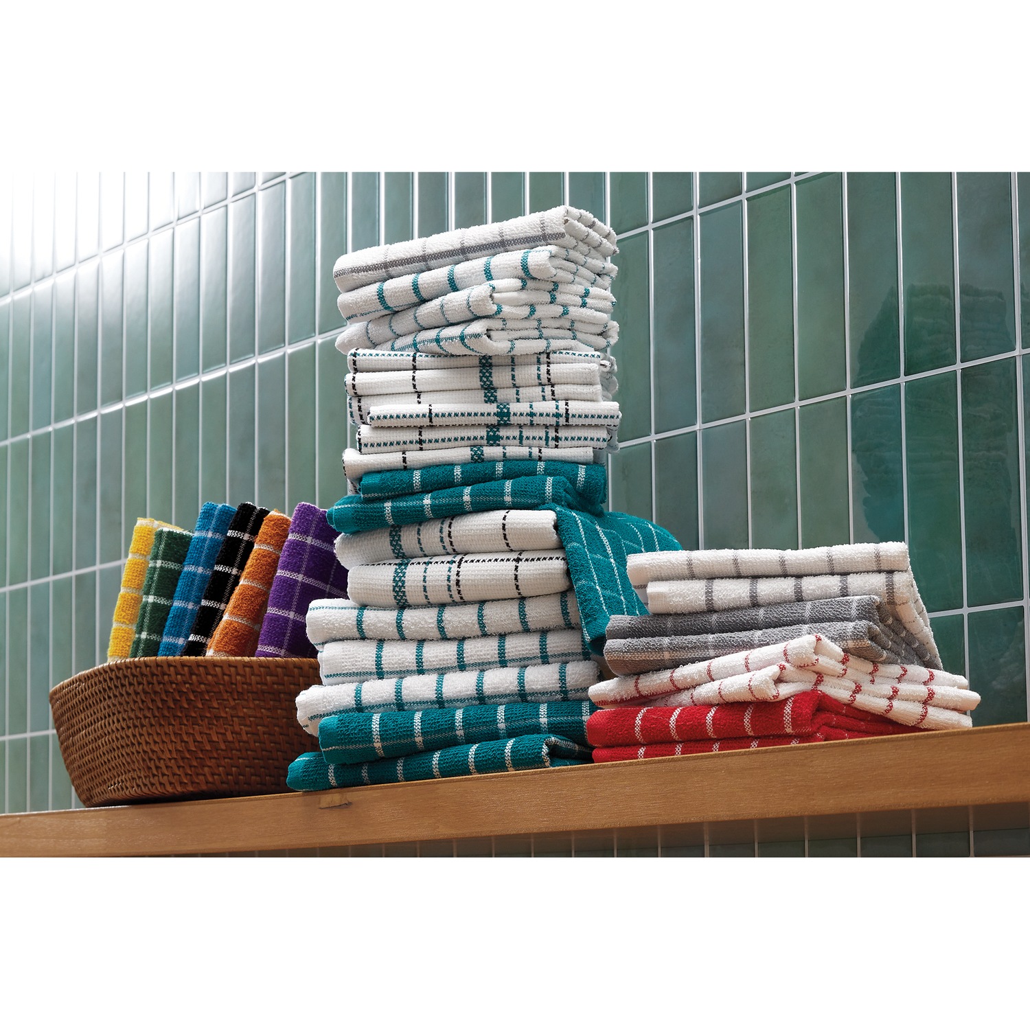 Color Connection 20-Piece Kitchen Towel Set in Absorbent Cotton ...
