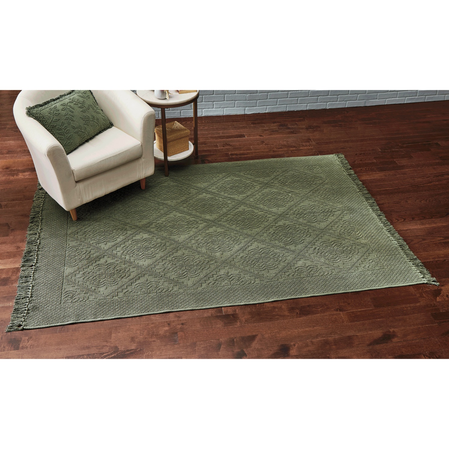 Textured Rug with Fringe | Seventh Avenue
