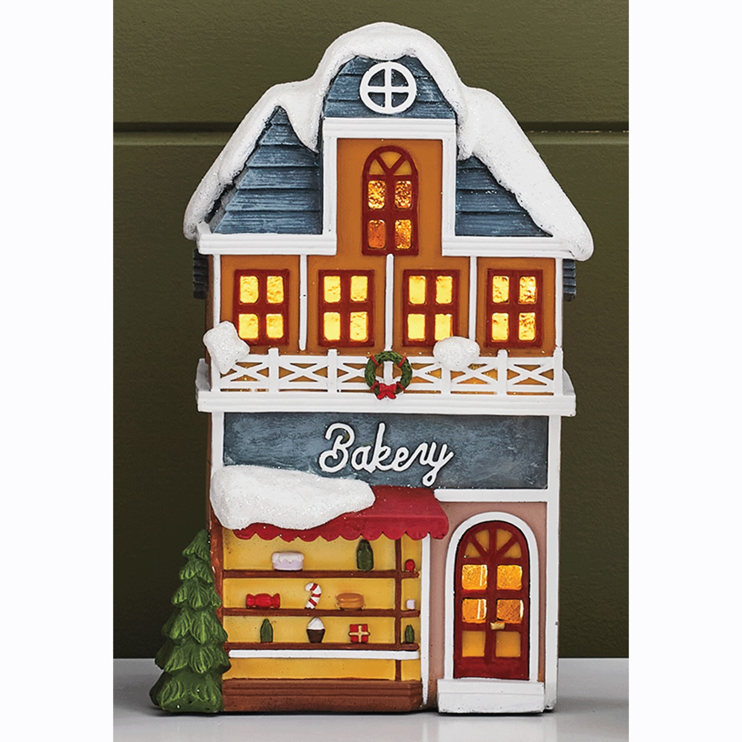Lit Christmas Town Buildings | Seventh Avenue