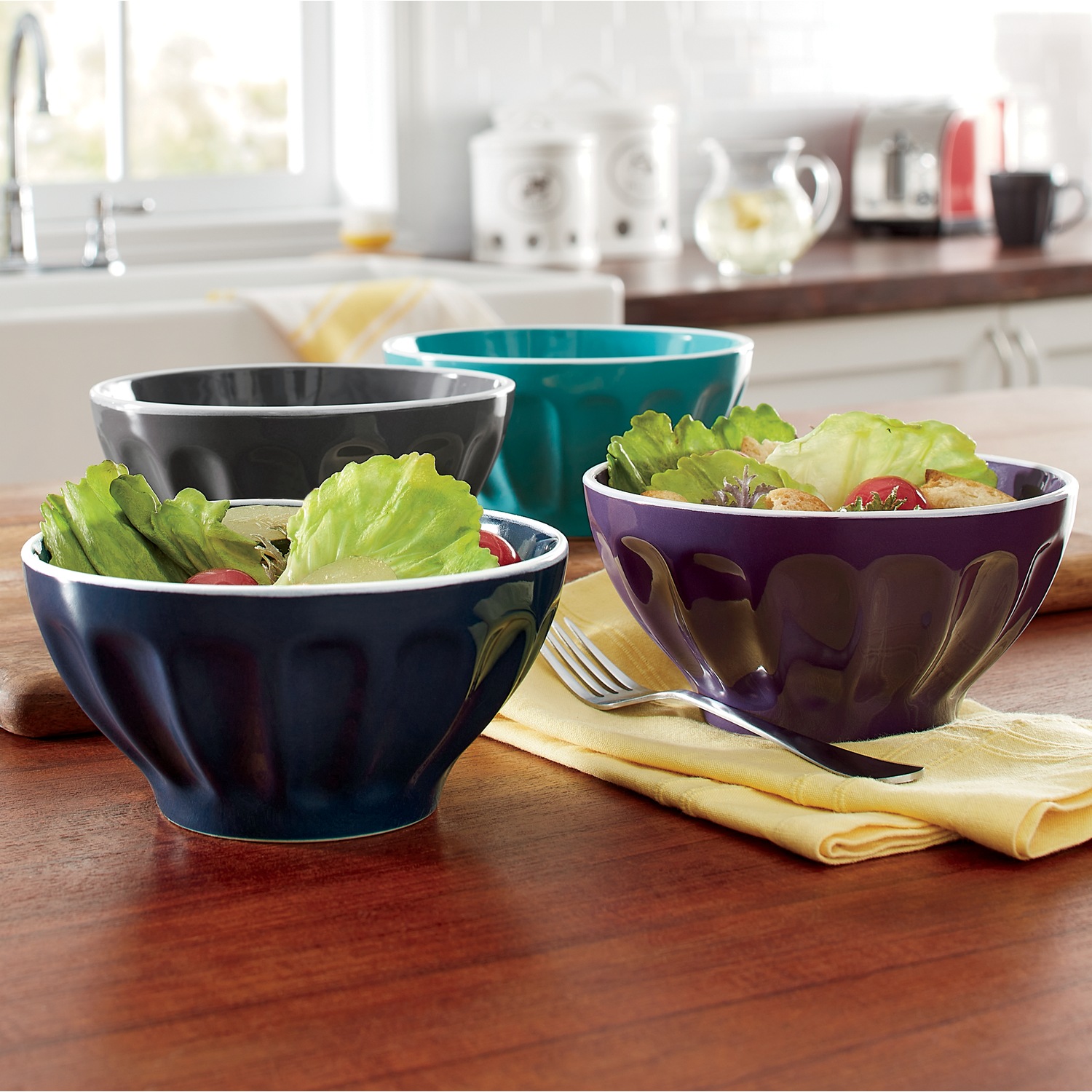 Set of 4 Solid Assorted Bowl Set | Seventh Avenue