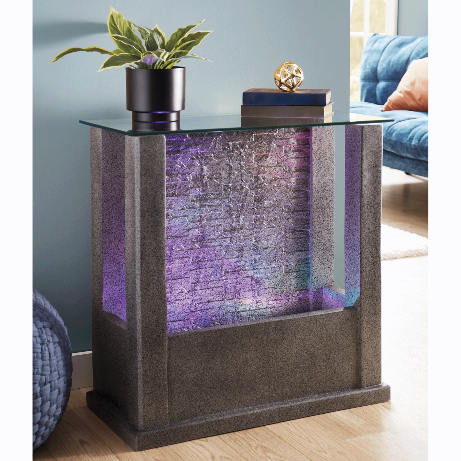 Faux-Stone Fountain Table | Seventh Avenue