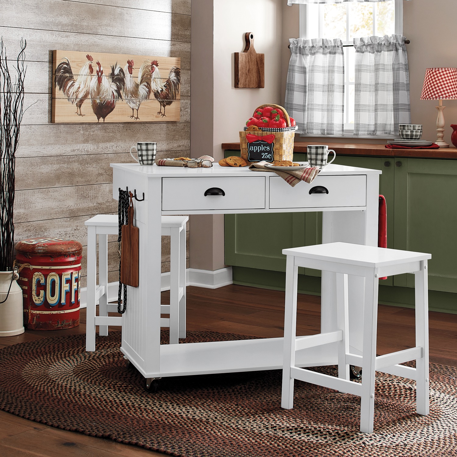 Miller Kitchen Island With Stools | Seventh Avenue