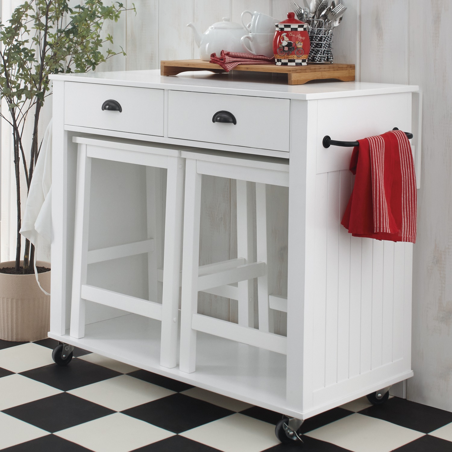 Miller Kitchen Island With Stools | Seventh Avenue