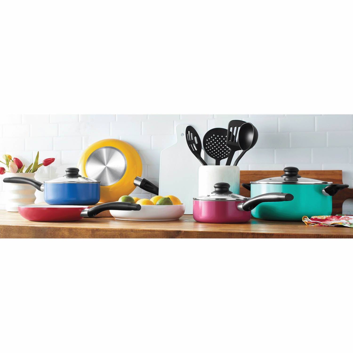 12-Piece Multicolor Ceramic Nonstick Cookware Set | Seventh Avenue
