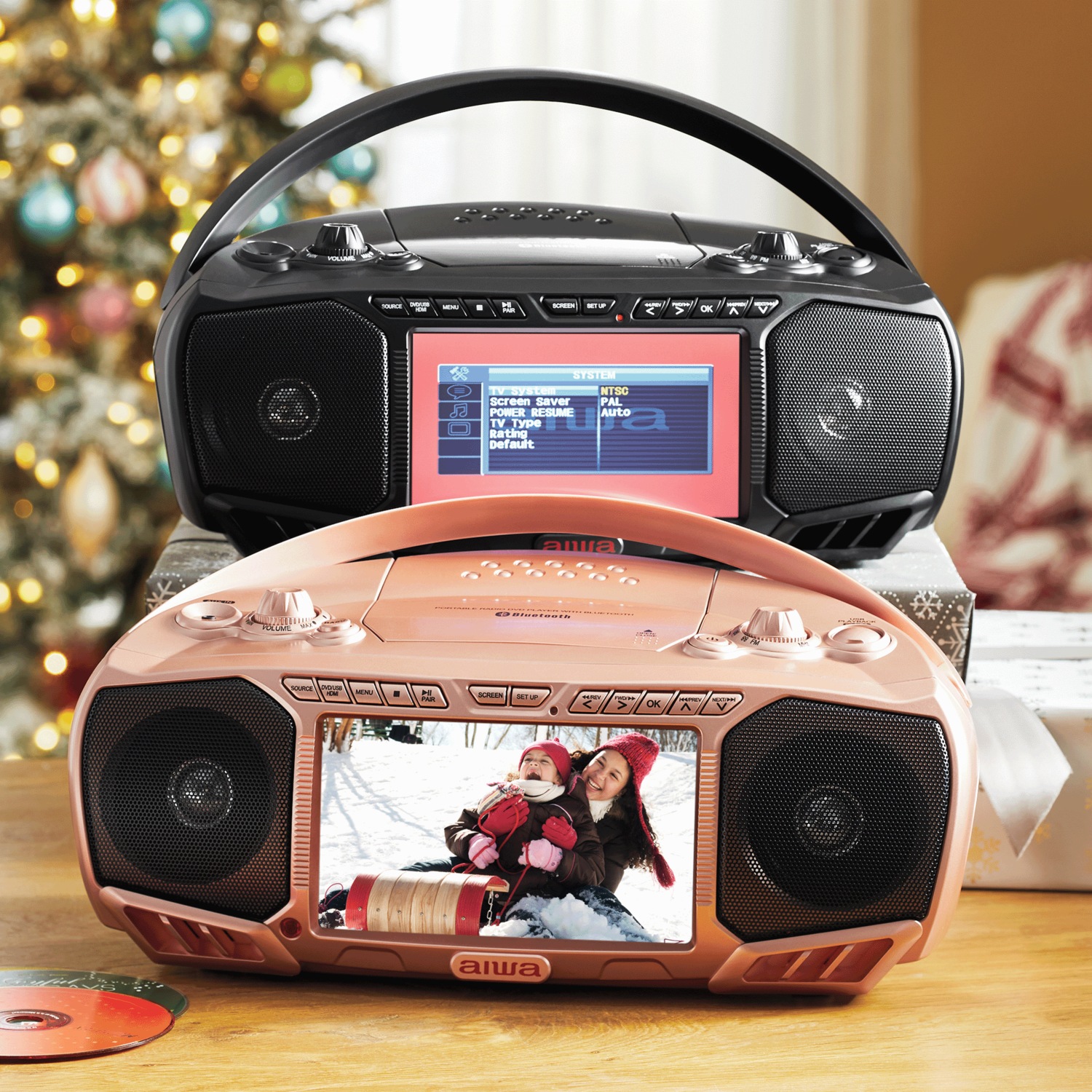 Aiwa Portable 7" Screen DVD Boom Box with Bluetooth | Seventh Avenue