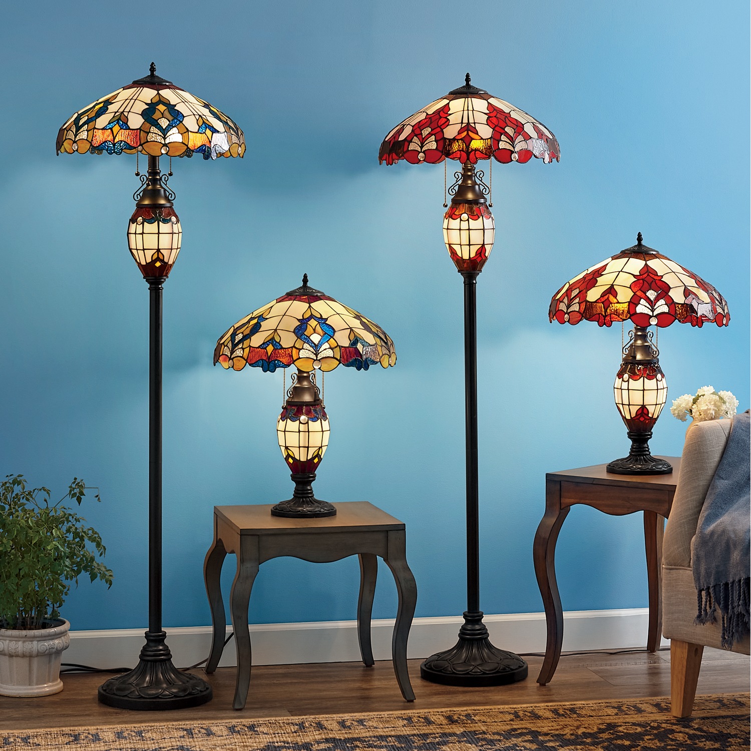 Wicklow Stained Glass Lamps | Seventh Avenue