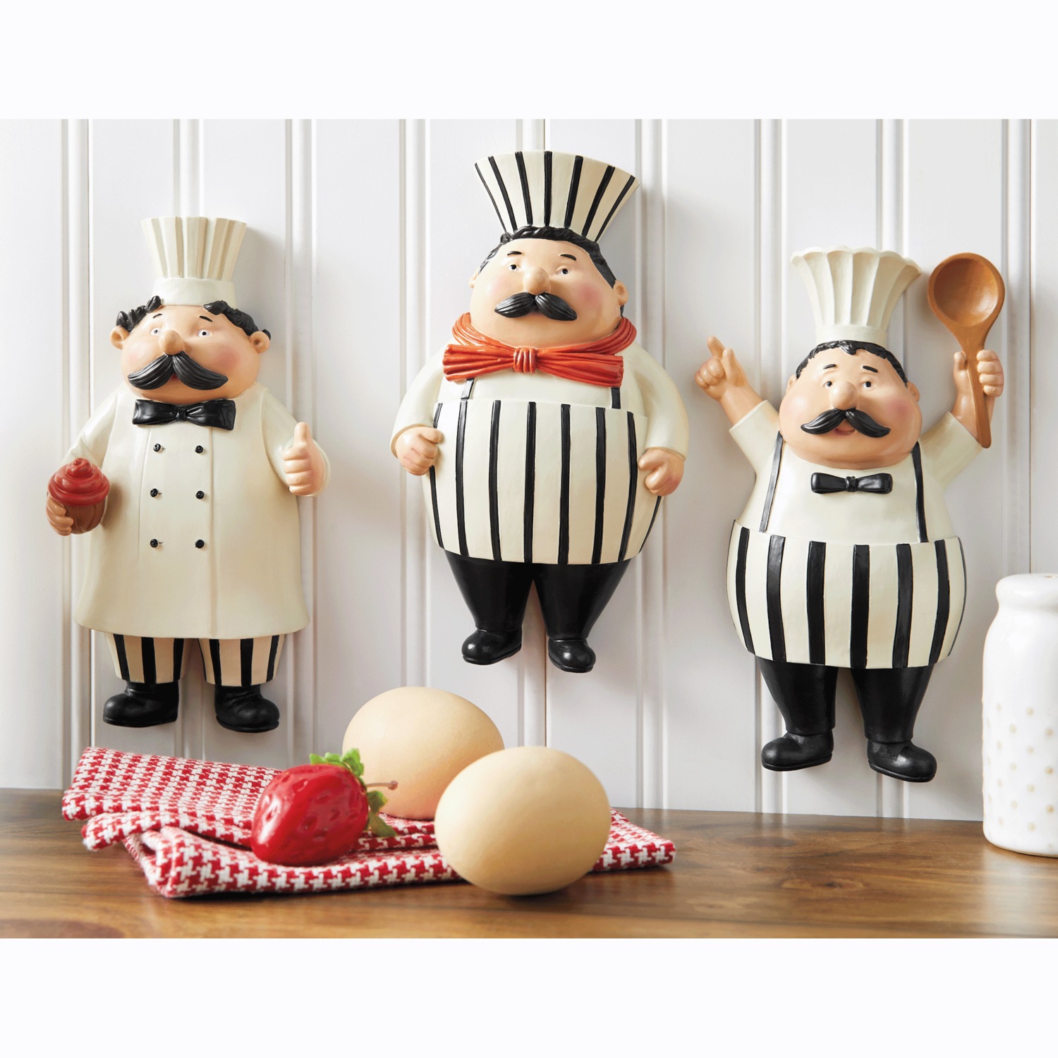 Set of 3 Resin Chefs Wall Art | Seventh Avenue