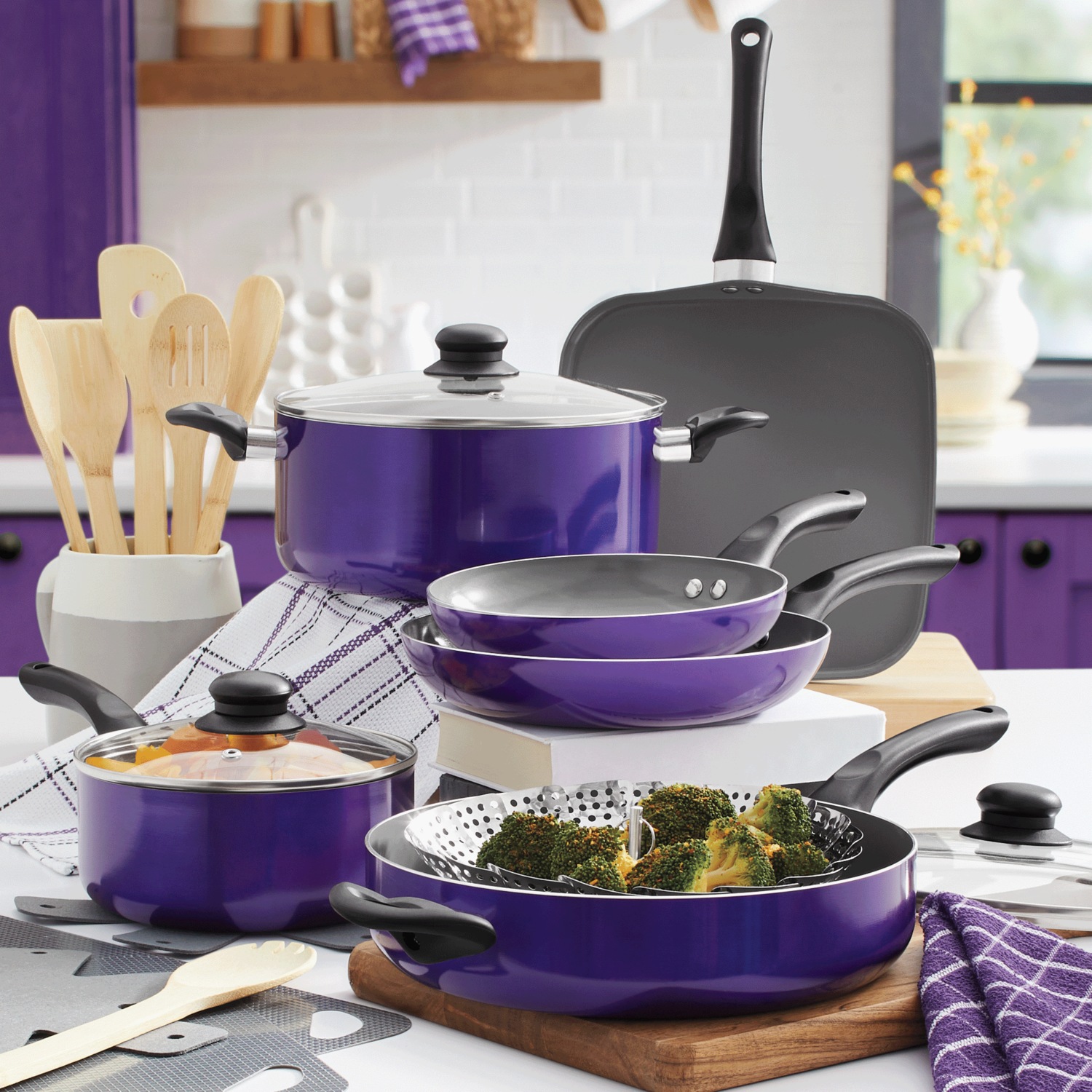 20-Piece Ceramic Metallic Cookware Set | Seventh Avenue