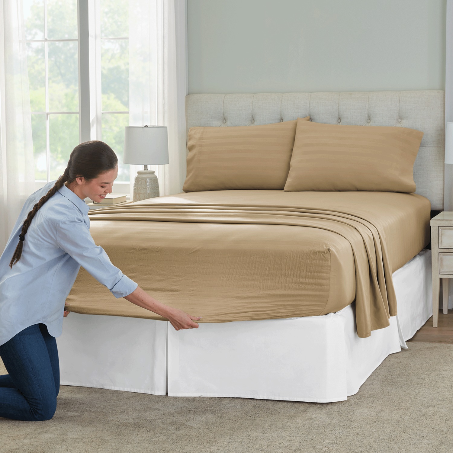 Bed Tite Damask Stripe Sheet Set | Seventh Avenue