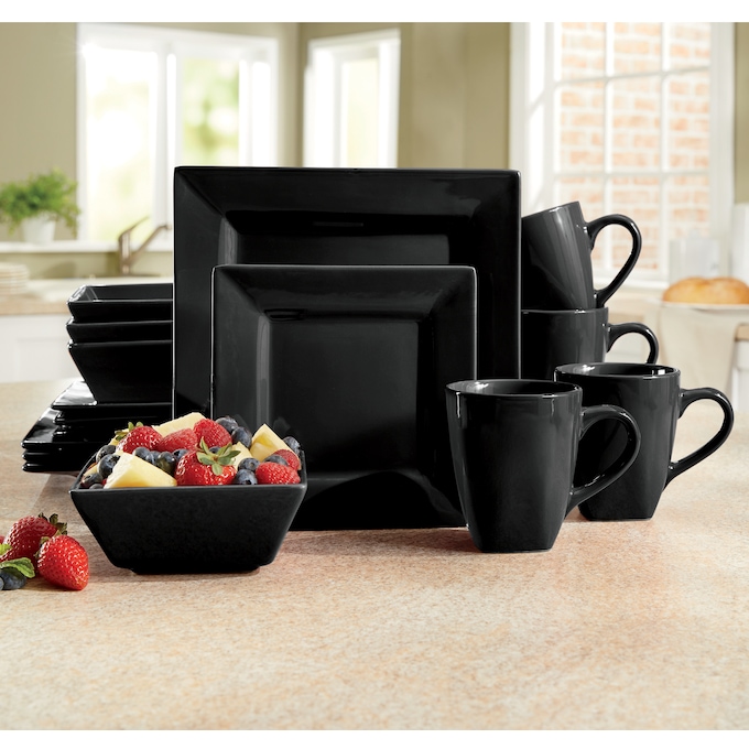 16 Piece Solid Square Dinnerware Set Seventh Avenue