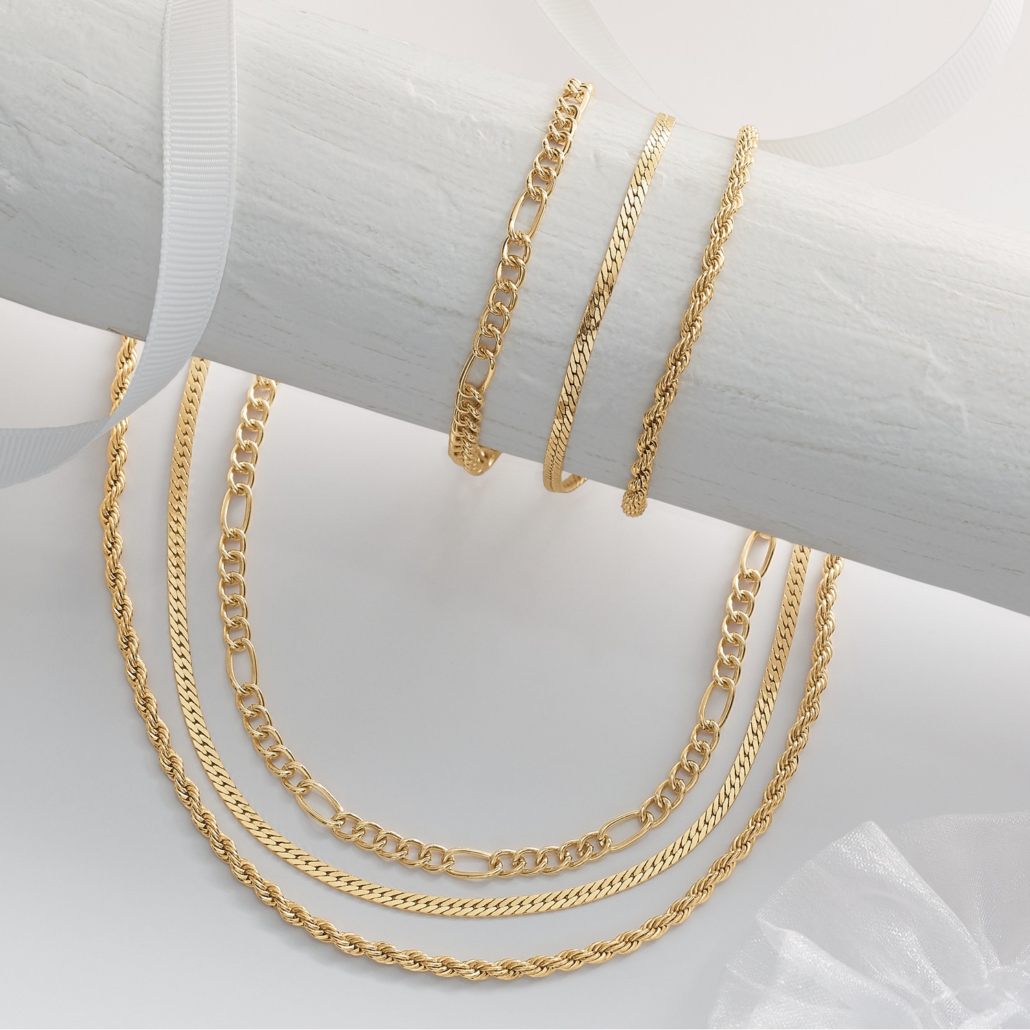 6-Piece Chain Set in Pouch | Seventh Avenue