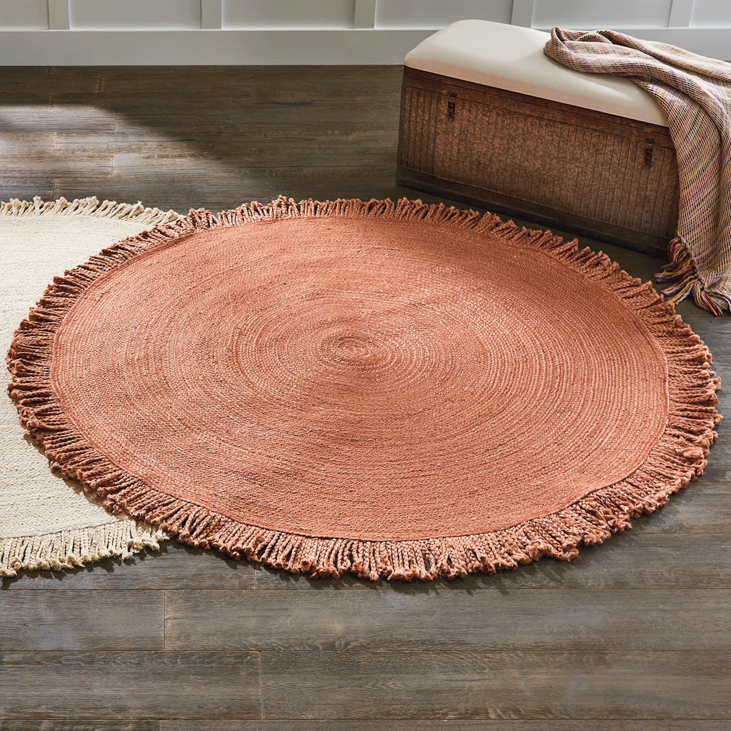 Luella Braided-Jute Reversible Rug with Fringe | Seventh Avenue