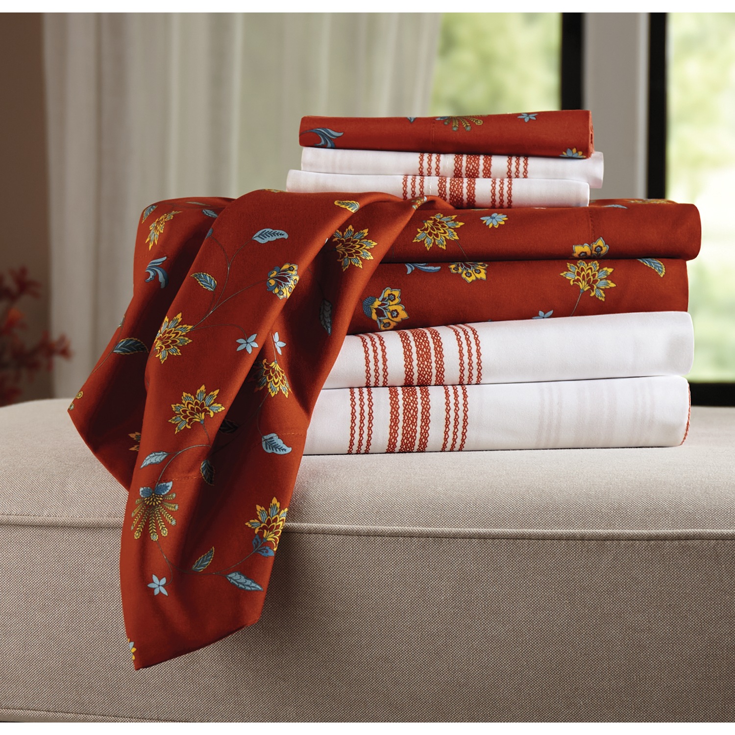 Jacobean Print 2-Pack Microfiber Sheet Set | Seventh Avenue