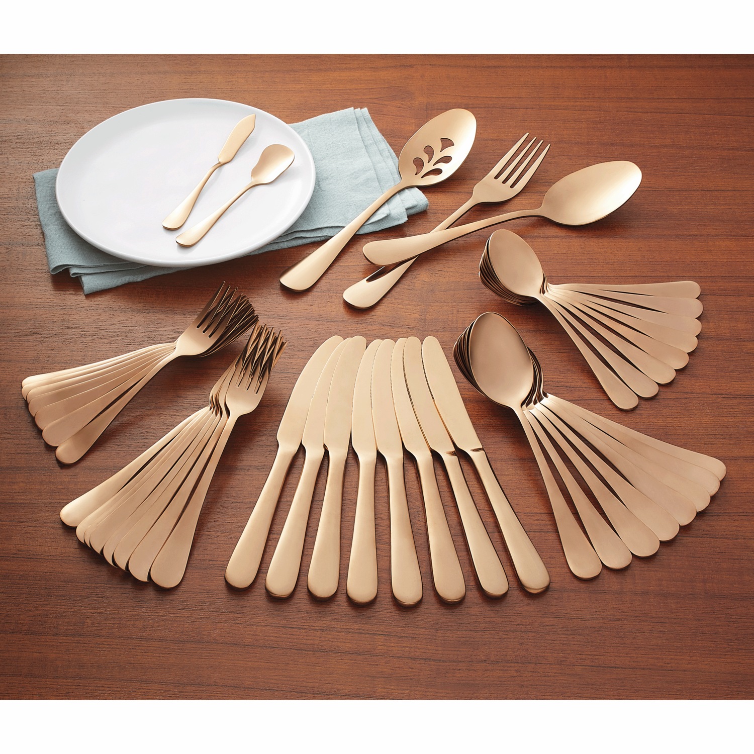 45-Piece Copper Flatware Set | Seventh Avenue